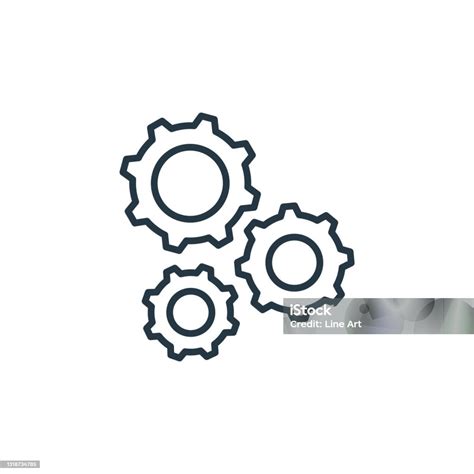 노동일 컨셉의 기어 아이콘 벡터 기어 편집 가능한 스트로크의 얇은 선 그림 웹 및 모바일 앱 로고 인쇄 미디어에 사용하기 위한