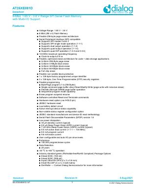 AT25XE081D SHN B Datasheet PDF Dialog Semiconductor