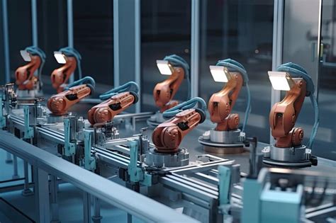Premium Ai Image Advanced Robotic Assembly Line With Robots