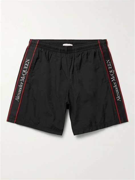 Alexander Mcqueen And Red Selvedge Swim Shorts Black 6030504419q1000