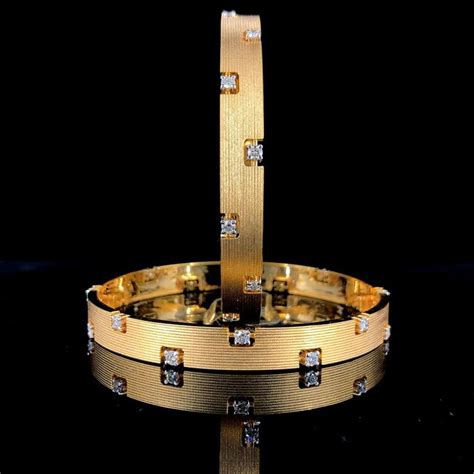 Classy Design Diamond And Gold Bangles 22 Kt Gold Video Womens