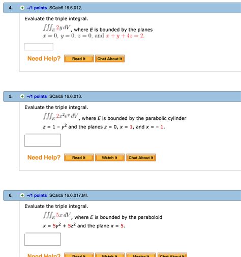 Solved Evaluate The Triple Integral Where E Is Bounded By