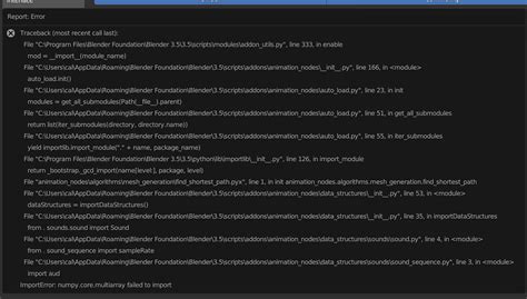 Numpy Missing In Blender 35 Need For Animation Nodes Addon Python