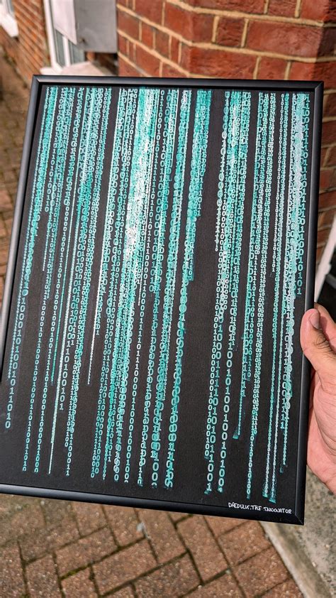 A3 Pen Plotting Generative Art Binary Rain Pen Plotter Matrix Art Abstract Art