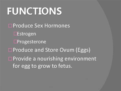 Structures And Functions Of THE FEMALE REPRODUCTIVE SYSTEM