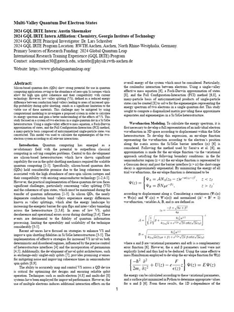 Multi Valley Quantum Dot Electron States Gql Sige Valley Splitting