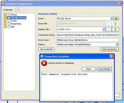 Cant Connect To Ms Sql Database General Questionsdiscussions