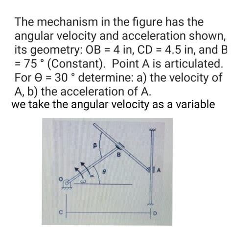 Solved The Mechanism In The Figure Has The Angular Velocity Chegg