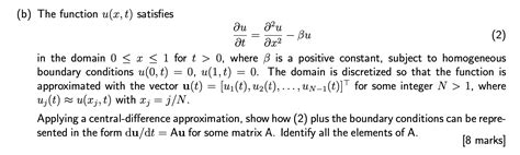 Solved B The Function Ux T Satisfies