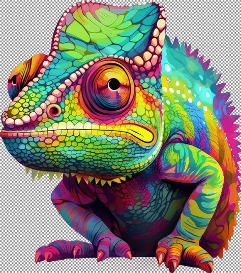 Psychedelic Chameleon Clipart, Color-shifting Chameleon, Clipart ...