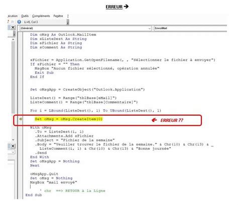 erreur code vba envoi mail attache