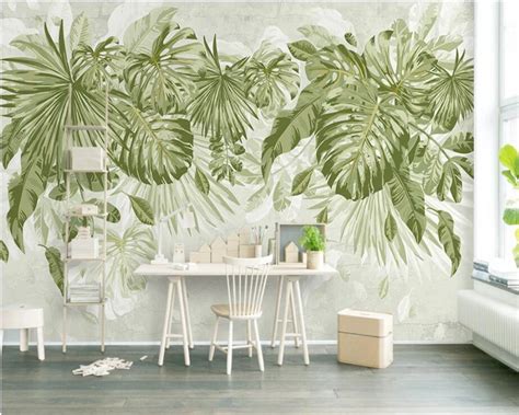 Beibehang большие 3d обои свежая трава зеленые листья растения джунгли акварель ТВ фон стены 3d