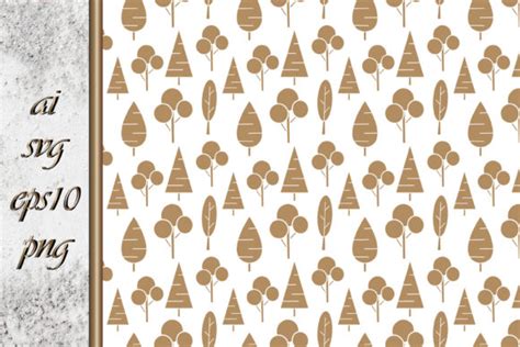 Tree Seamless Pattern Stencil Vector Graphic By IrynaShancheva Creative Fabrica