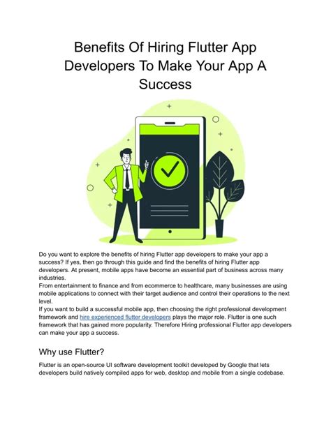 PPT Benefits Of Hiring Flutter App Developers For Success PowerPoint