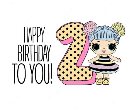 Premium Vector Cute Vector Lol Doll With Black And Pink Hair And Big Black Eyes Design For