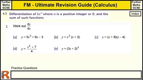 Calculus Differentiating Polynomials Ultimate Revision Guide For Further Maths Gcse Youtube