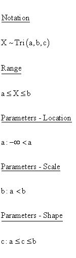statistical distributions triangular distribution parameters
