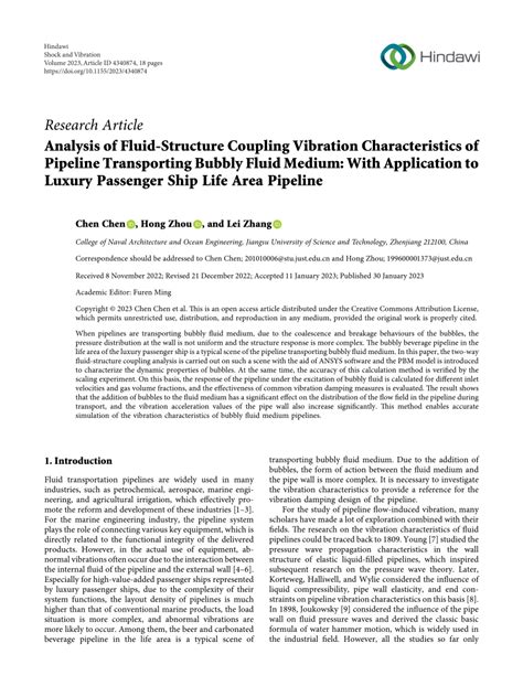 Pdf Analysis Of Fluid Structure Coupling Vibration Characteristics Of Pipeline Transporting