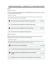 TEST CERTIFICACION HANA C HANATEC SAP HANA SPS Pdf CERTIFICACION HANA C