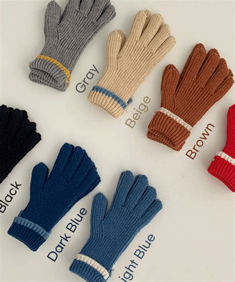 당일배송 11폰터치ok 덴스 배색 손가락 니트 방한 장갑 에이블리