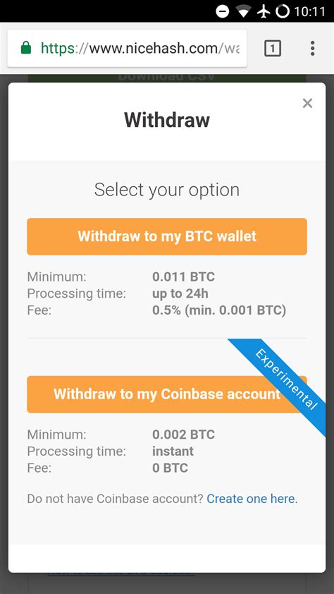 So Withdraw To Coinbase Is Still High When 0001 Is Coming Back Rnicehash