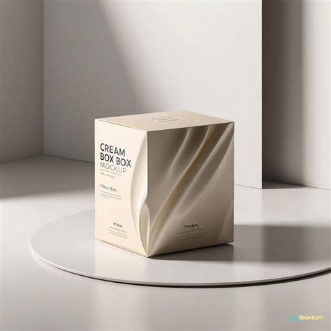 Premium Photo Elegant Minimalist CreamColored Box With Subtle Curved Design