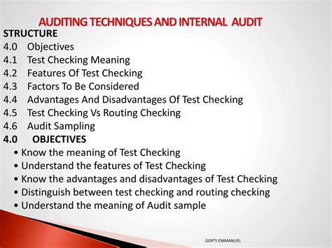 Auditing Techniques And Internal Audit Notespptx