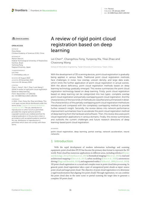 Pdf A Review Of Rigid Point Cloud Registration Based On Deep Learning