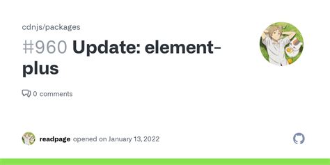Update Element Plus · Issue 960 · Cdnjspackages · Github