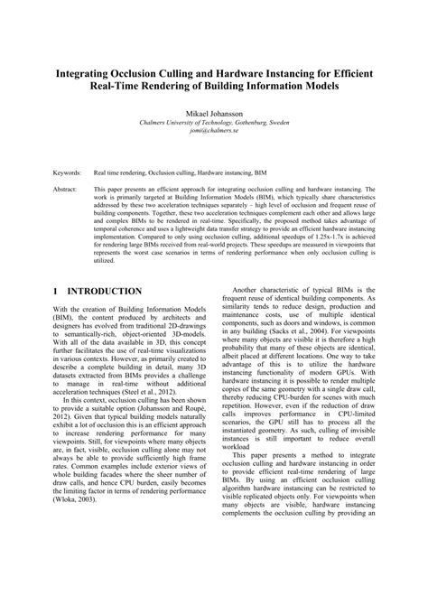 Pdf Integrating Occlusion Culling And Hardware Instancing For