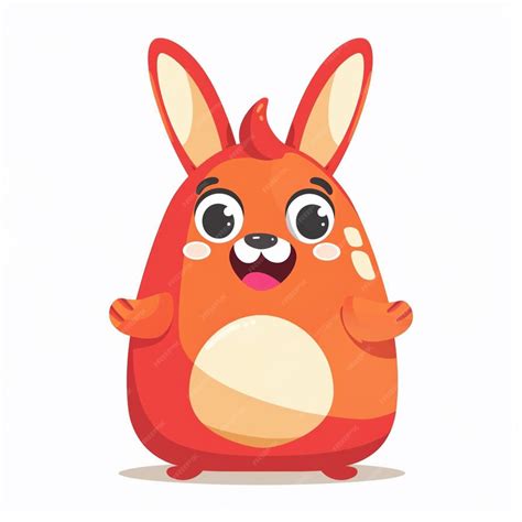 A Cartoon Of A Red Bunny With The Words The Word On It Premium Ai Generated Vector