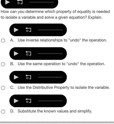 Solved 10 How Can You Determine Which Property Of Equality Is Needed