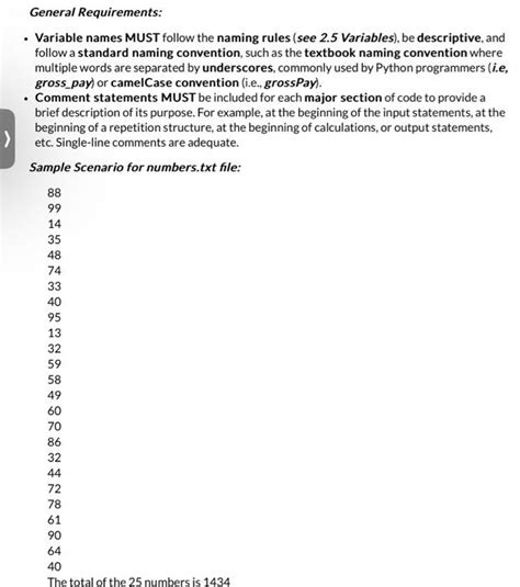 Solved General Requirements Variable Names Must Follow