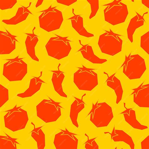 Premium Vector Hot Spicy Food Chilli Tomato Seamless Pattern
