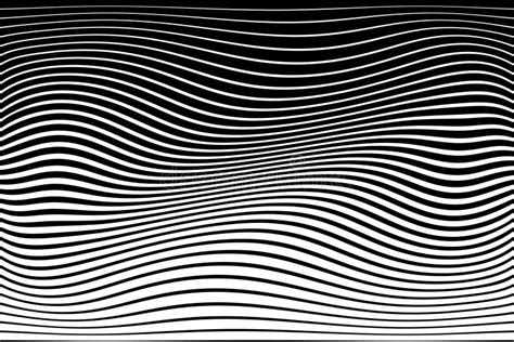 Wavy Lines Pattern With 3d Illusion And Twisting Movement Effect Stock Vector Illustration Of