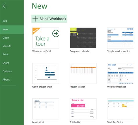 backstage view in microsoft excel