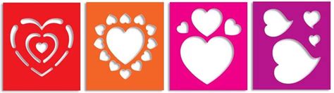 שבלונות לבבות כמות 4 יחידות