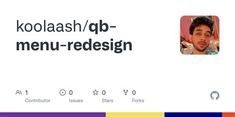 Github Koolaash Qb Menu Redesign