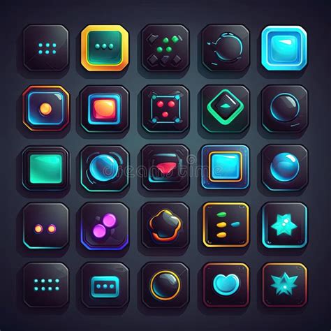 Template Square Game Button Ai Generated Stock Illustration Illustration Of Square Banner