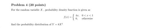 Solved Problem 4 20 Points For The Random Variable X