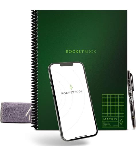 Rocketbook Matrix Smart Reusable Graph Notebook Eco Friendly Digitally Connected Isometric