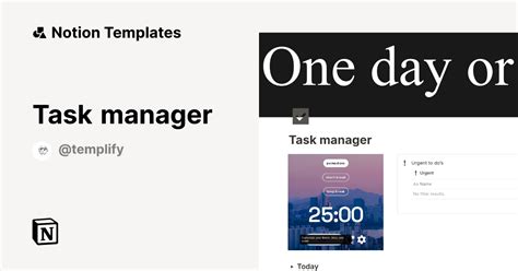 Task Manager Template By Templify Notion Marketplace