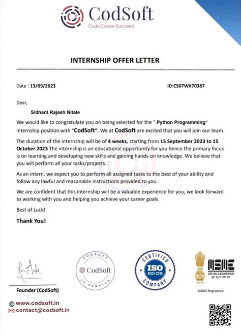 Sidhant Nitale On Linkedin Codsoft Codsoftinternship
