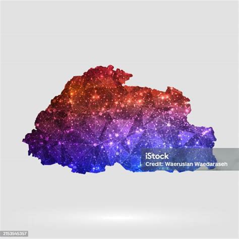 부탄지도 추상 다각형 기하학적 스타일 삼각형 모양 벡터 일러스트 레이 션 낮은 폴리 흰색 배경에 다채로운 0명에 대한 스톡 벡터 아트 및 기타 이미지 Istock