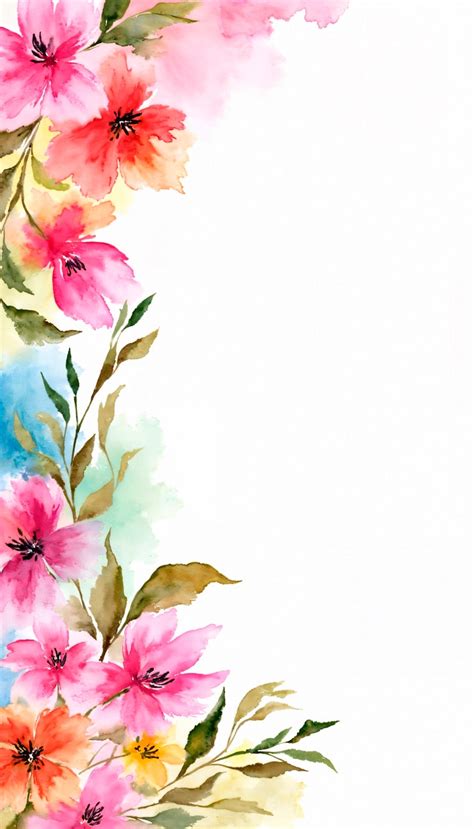 수채화 꽃 테두리 배경 사진 무료 고품질 사진 다운로드 Freepik