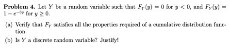 Solved Problem 4 Let Y Be A Random Variable Such That Chegg Com