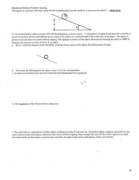 Solved Rotational Motion Problem Solving An Expert Is A