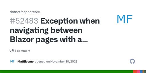 Exception When Navigating Between Blazor Pages With A Supplyparameterfromquery Of The Same