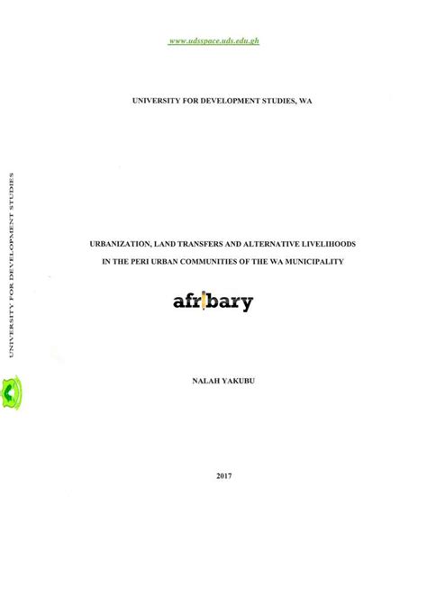 Urbanization Land Transfers And Alternative Livelihoods In The Peri