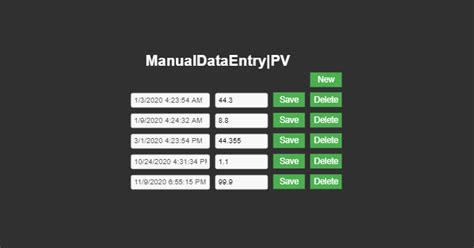 Pi Vision Manual Data Entry